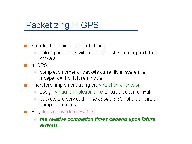 Packetizing H-GPS